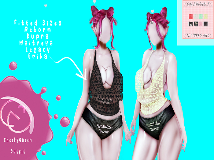 Second Life Marketplace Cg Cheeky Queen Outfit Fatpack